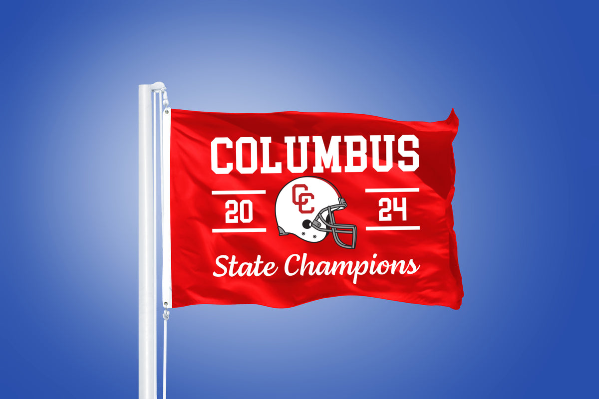 2024 Columbus Football State Championship Flag – Small Town Advertising