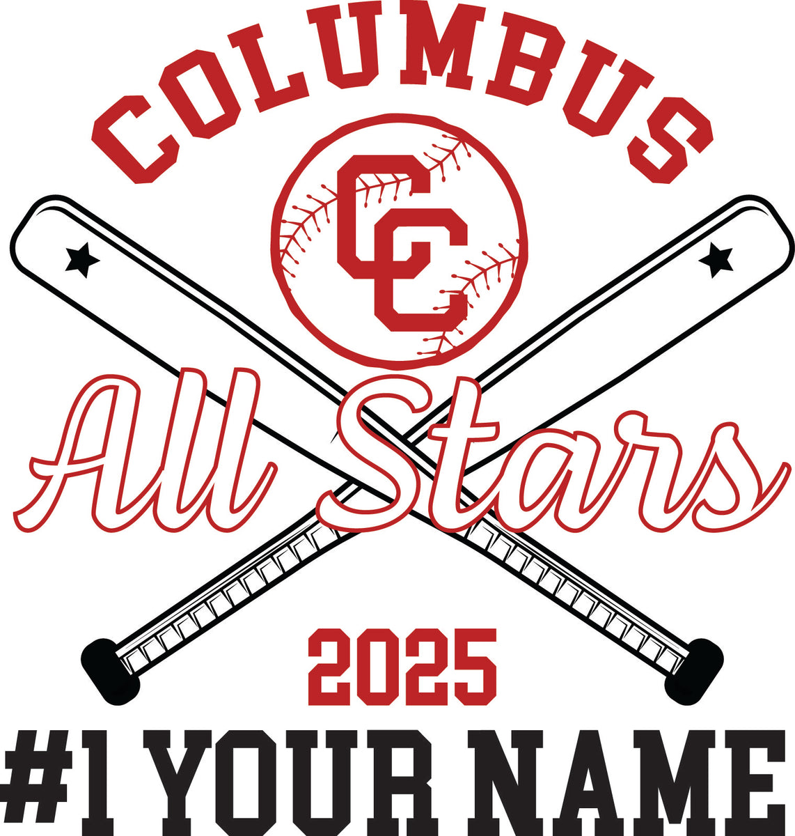 2025 Columbus Little League Baseball All Star Window Decal – Small Town ...