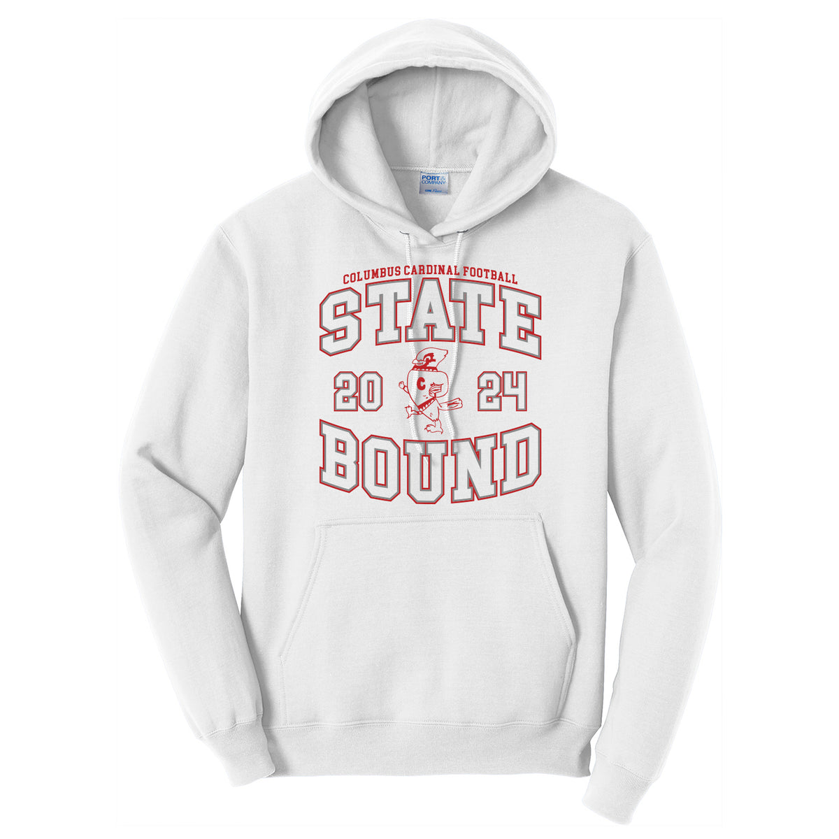 2024 Columbus Cardinal Football State Bound Hoodie – Small Town Advertising